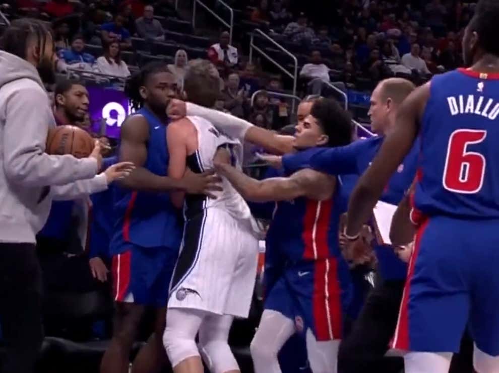 Three NBA players ejected in Magic vs Pistons game after wild punch and ...