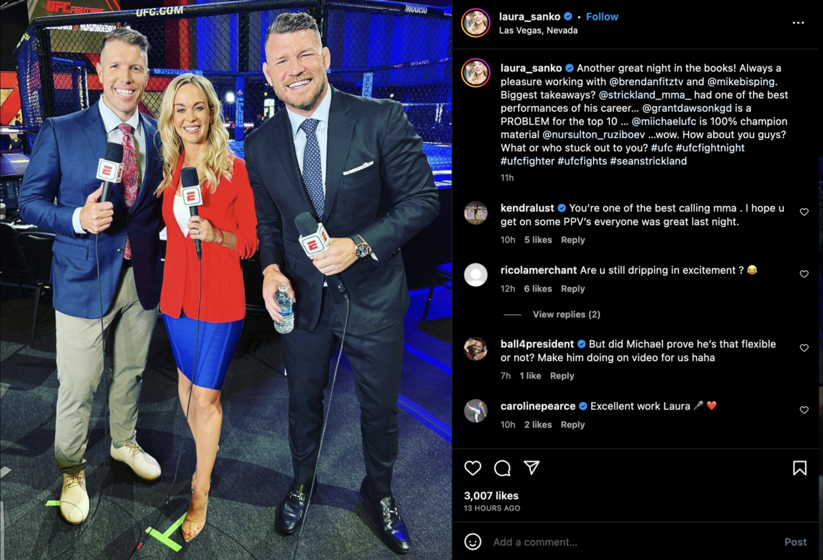 Kendra Lust wants Laura Sanko to commentate on UFC PPVs